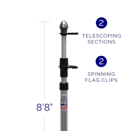 Portable Flag Pole Base 8 Ft Sectional Indoor Flag Pole Kit Eagle