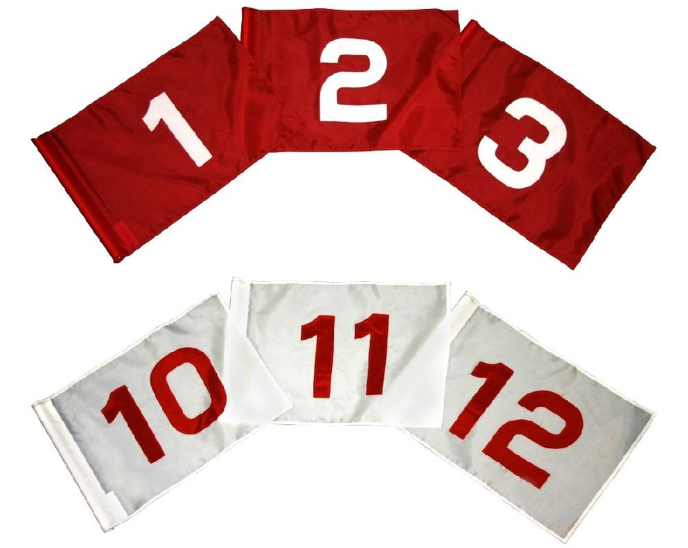 Red and White Golf Flag Set, Golf Hole Flags at Flags Unlimited
