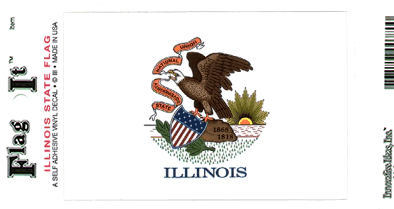 Illinois Flag Decal Sticker - Durable Vinyl From Flags Unlimited