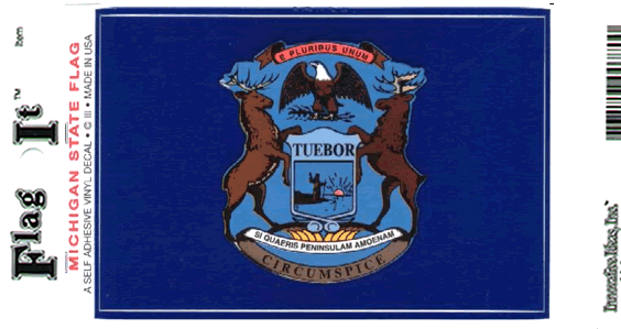 Michigan Flag Decal Sticker - Durable Vinyl From Flags Unlimited