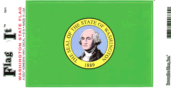 Washington Flag Decal Sticker - Durable Vinyl From Flags Unlimited