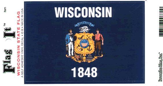 Wisconsin Flag Decal Sticker - Durable Vinyl From Flags Unlimited