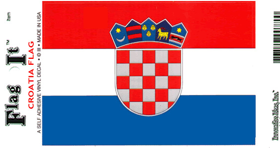 Croatia Flag Decal Sticker - Durable Vinyl From Flags Unlimited