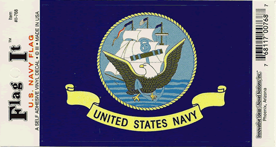 Navy Flag Decal Sticker - Durable Vinyl From Flags Unlimited