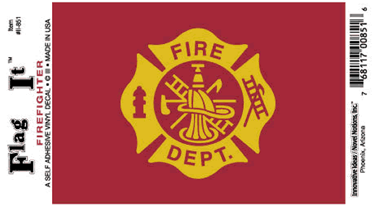 Fire Department Firefighters Sticker - Durable Vinyl From Flags Unlimited