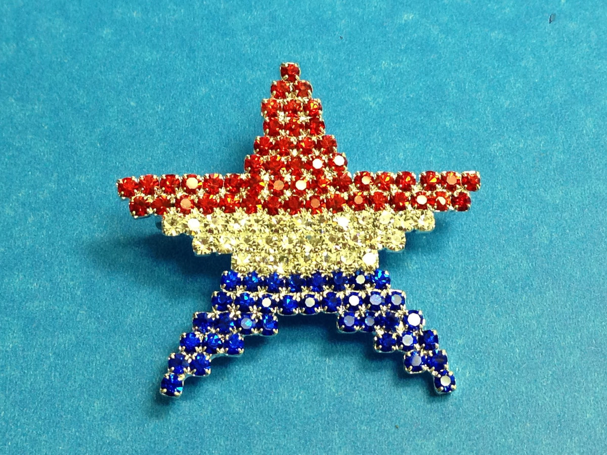 Rhinestone Red White and Blue Star Pin — Flags Unlimited