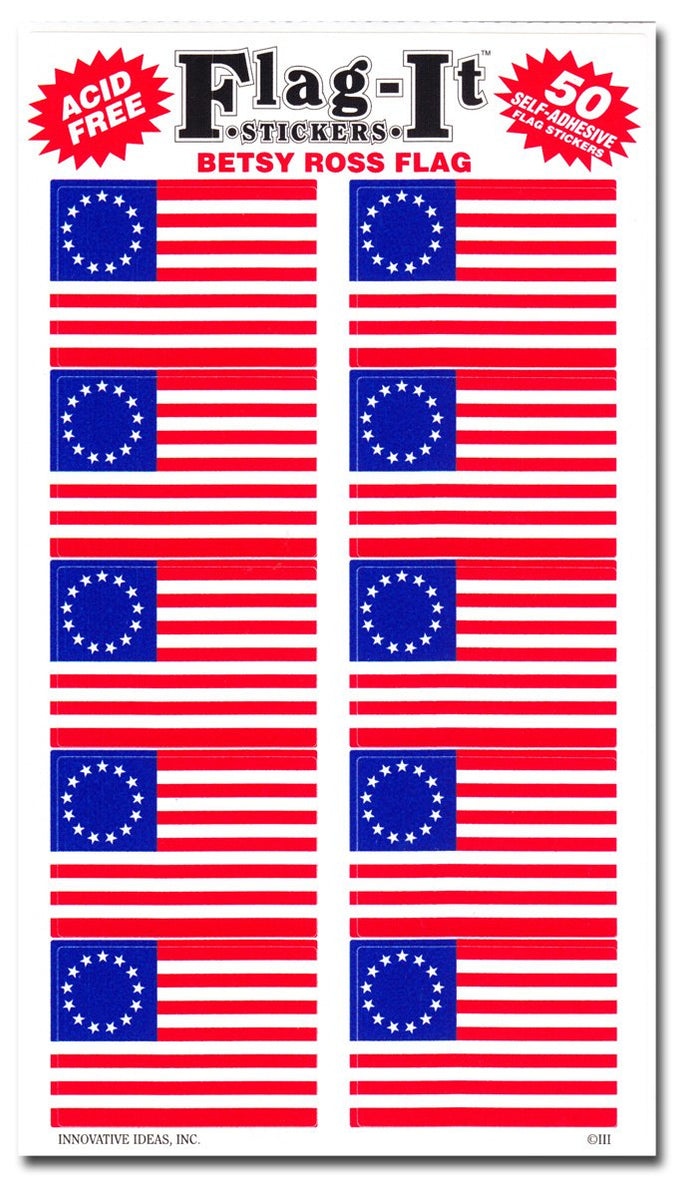 Betsy Ross Flag Decal Stickers - 1''x1.5'' — Flags Unlimited