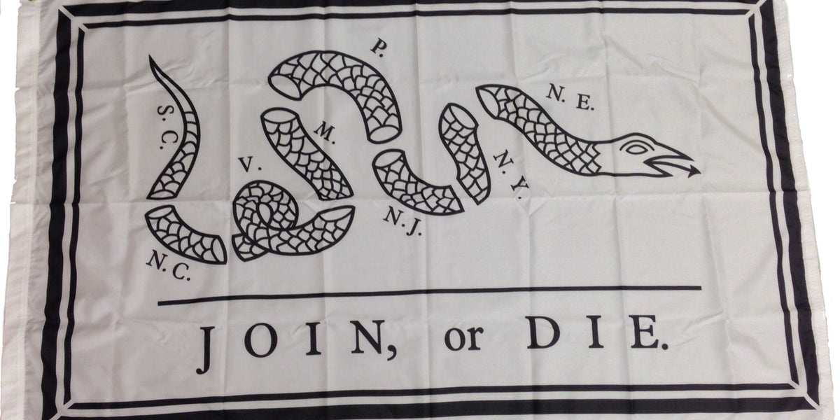 Join or Die Flag (Benjamin Franklin) Historical Snake flag from Flags ...