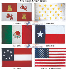 Historical Six Flags of Texas Set From Flags Unlimited