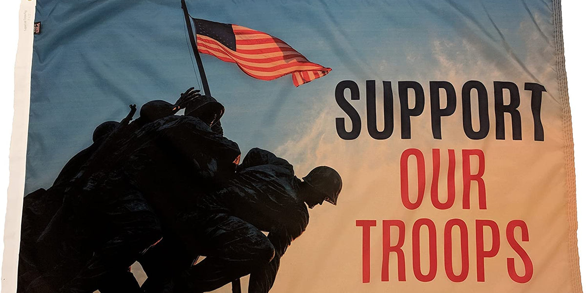Support Our Troops Yellow Ribbon Flag from Flags Unlimited