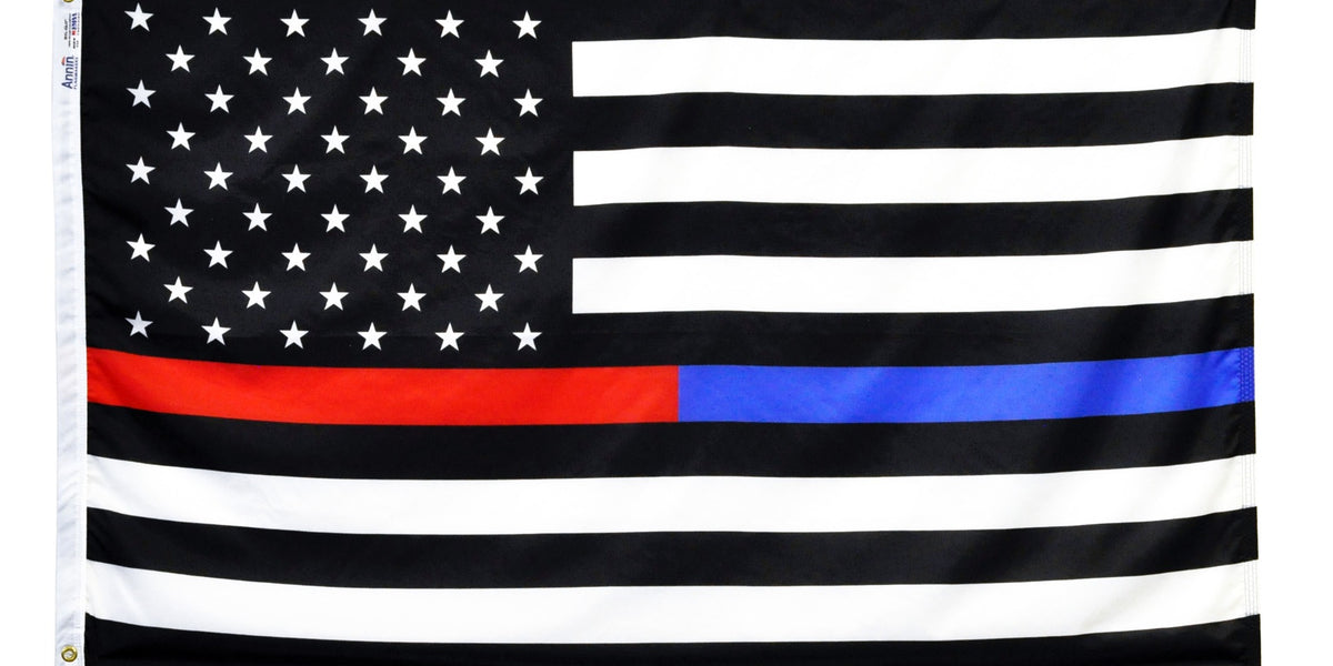 Thin Blue & Red Line USA Style Flag - Nylon - 3' x 5' — Flags Unlimited